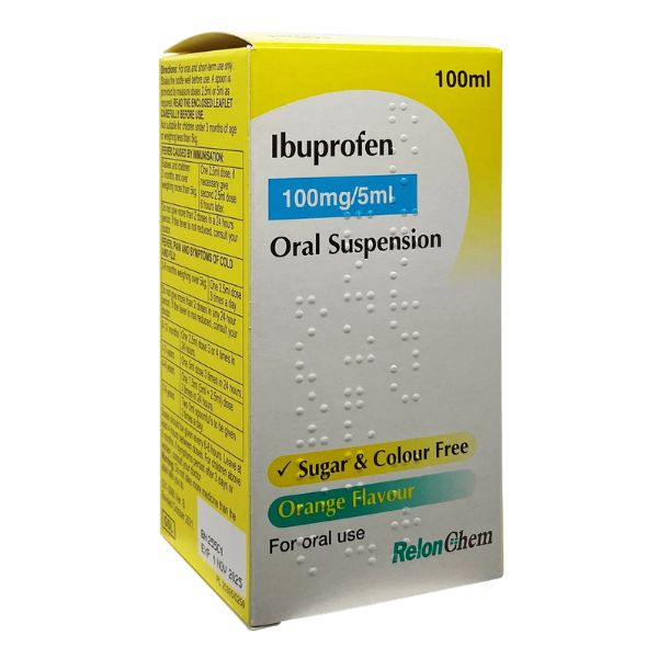 Ibuprofen 100mg/5ml Oral Suspension x 100ml – Reavley Chemist GH
